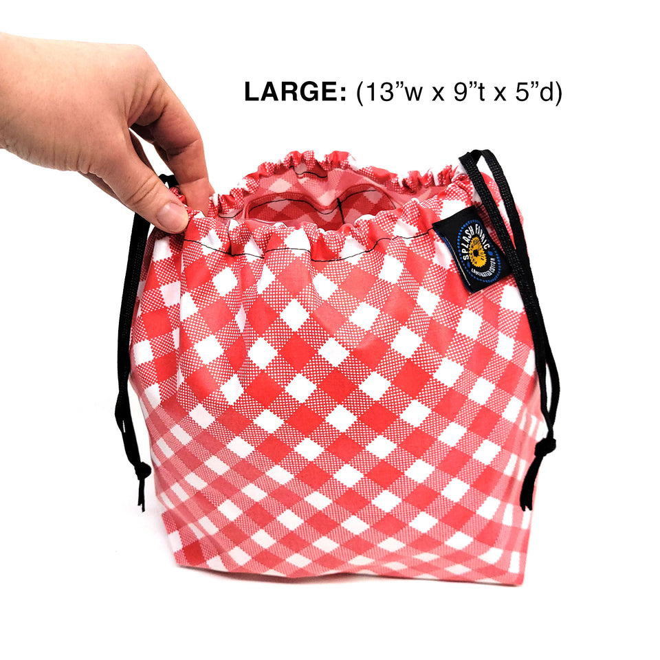 Splash Fabric Cinch Bags - Large